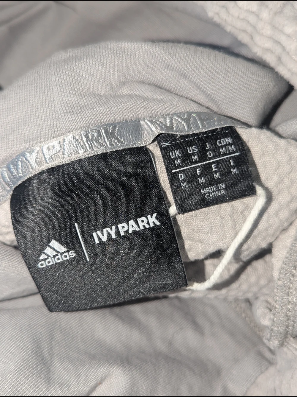 adidas | Shirts | Adidas Ivy Park Light Gray Hoodie With Black Logo Tag ...
